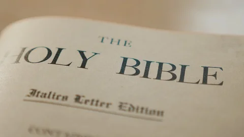 Holy Bible. Catholic sacred religious bo... | Stock Video | Pond5