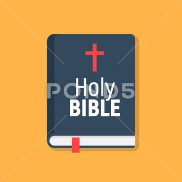 Holy Bible vector logo icon. Church bible isolated book design flat ...
