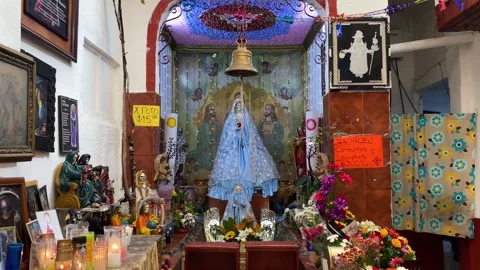 Holy Death temple, or La Santa Muerte in... | Stock Video | Pond5