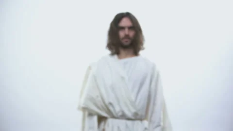 Holy Prophet raising hands on shiny back... | Stock Video | Pond5