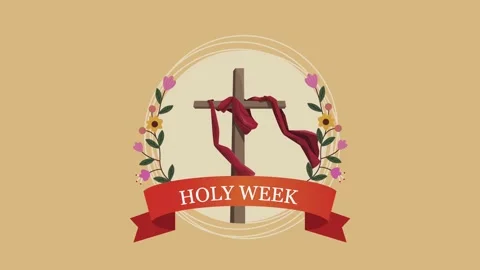 holy week lettering animation with cross... | Stock Video | Pond5