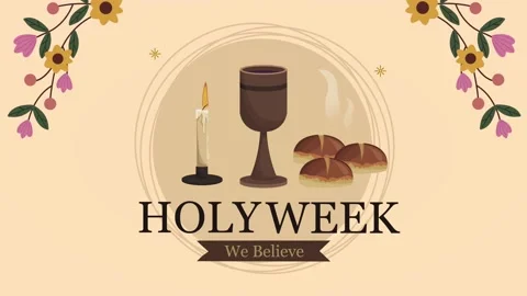 holy week lettering animation with icons | Stock Video | Pond5