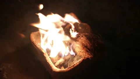 Homam or havan fire ceremony performed a... | Stock Video | Pond5