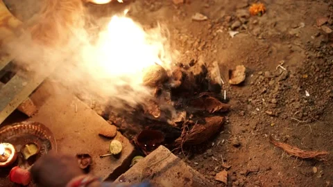 Homam or havan fire ceremony performed a... | Stock Video | Pond5
