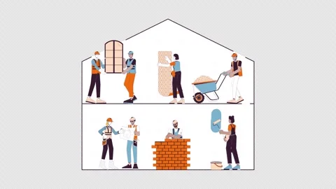 Home Construction Animation Stock Footage ~ Royalty Free Stock Videos ...
