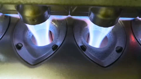 Home Heating Natural Gas Furnace Flame 4... | Stock Video | Pond5
