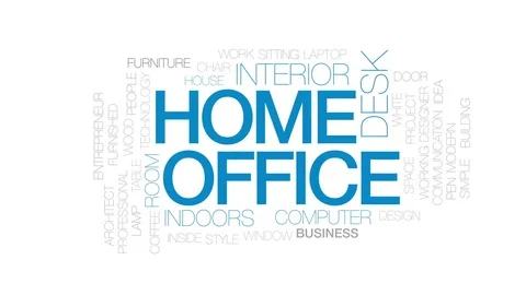 Home office animated word cloud, text de... | Stock Video | Pond5