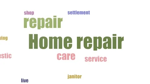 Home Repair Word Cloud Animated Isolated... | Stock Video | Pond5