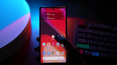 Home screen view of a android 12 phone o... | Stock Video | Pond5
