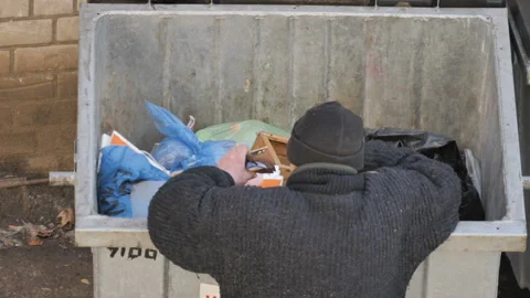 Homeless Searchingtrash Stock Video Footage | Royalty Free Homeless ...