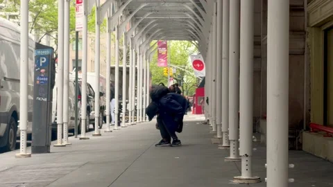 homeless person hunched over staggering ... | Stock Video | Pond5