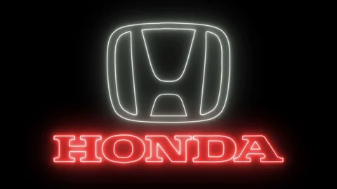 Honda Logo With Neon Lights | Stock Video | Pond5