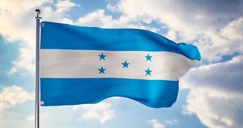 Honduras flag waving in the wind shows h... | Stock Video | Pond5