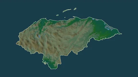 Honduras map - cartoon. Regions. Physica... | Stock Video | Pond5