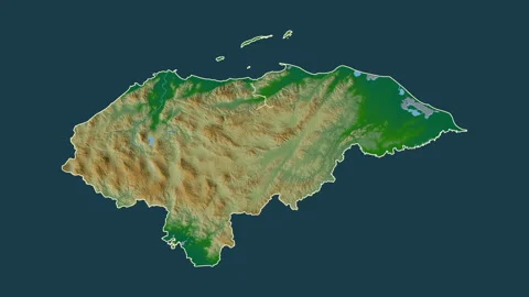 Honduras map - cartoon. Regions. Physica... | Stock Video | Pond5