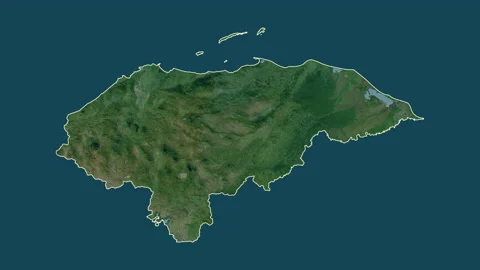 Honduras map - cartoon. Regions. Satelli... | Stock Video | Pond5