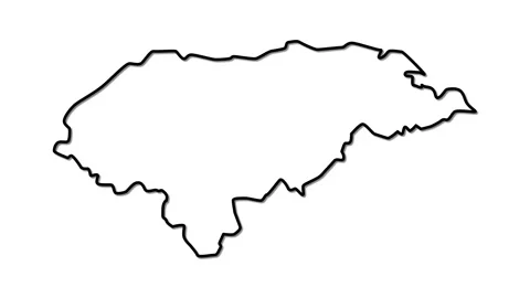 Honduras map, country territory outline ... | Stock Video | Pond5