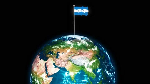 Honduras national flag flying on 3d rota... | Stock Video | Pond5