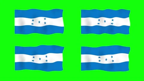 Honduras Waving Flag 2D Animation on Gre... | Stock Video | Pond5