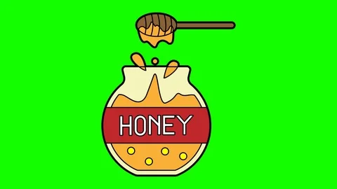 honey animation green screen. 2D flat si... | Stock Video | Pond5