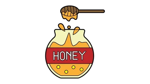 honey animation white screen. 2D flat si... | Stock Video | Pond5