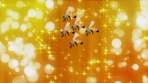 honey bees background and 2d animation, ... | Stock Video | Pond5