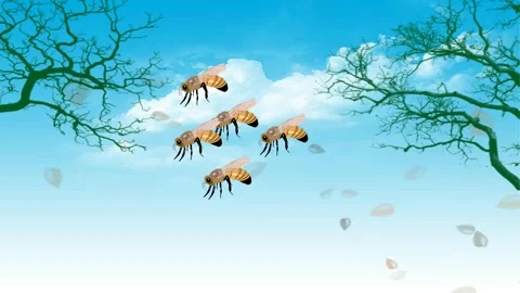 honey bees background and 2d animation, ... | Stock Video | Pond5