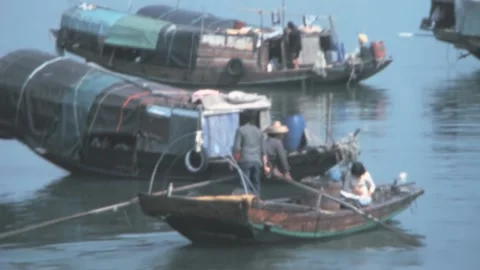 Hong Kong - 1977: asian tanka boat peopl... | Stock Video | Pond5