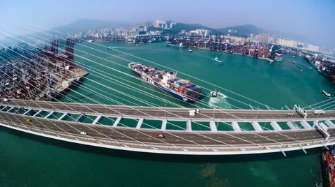 Hong Kong Container Port. Hong Kong 4K A... | Stock Video | Pond5