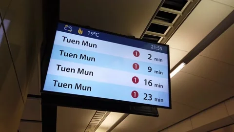 Hong Kong MTR Platform Information Panel... | Stock Video | Pond5