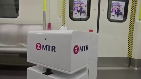 Hong Kong rail operator deploys robot to... | Stock Video | Pond5