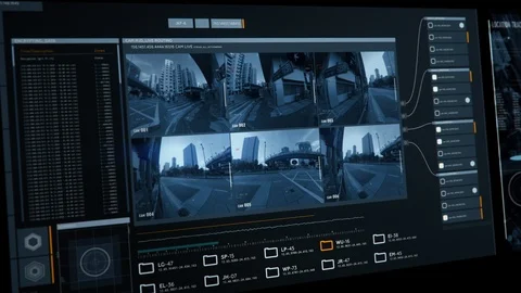 Hong Kong. Surveillance Camera Multi Scr... | Stock Video | Pond5