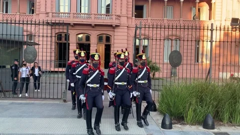 Honor guard soldiers marching with a box... | Stock Video | Pond5