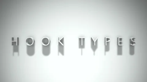 Hook Types 3D title animation with shado... | Stock Video | Pond5