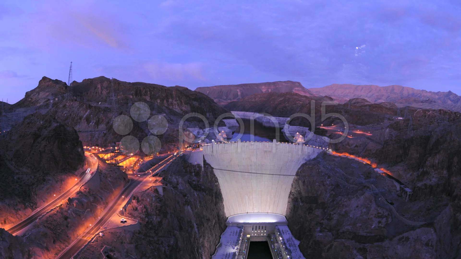 Hoover Dam At Sunset