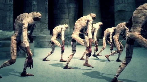 Hordes Mummies Walking Animated Backgrou... | Stock Video | Pond5