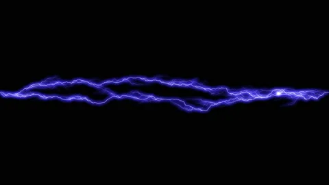 Horizontal blue lightning bolt on black ... | Stock Video | Pond5
