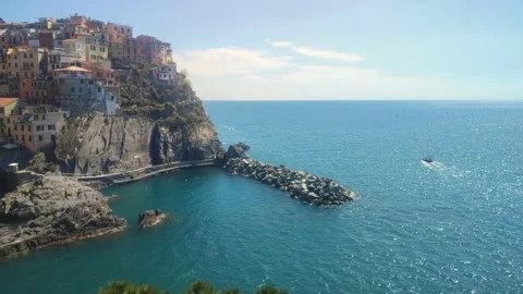 Horizontal panning of Manarola, Cinque t... | Stock Video | Pond5