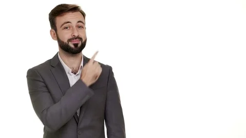 Horizontal portrait of cheerful male emp... | Stock Video | Pond5