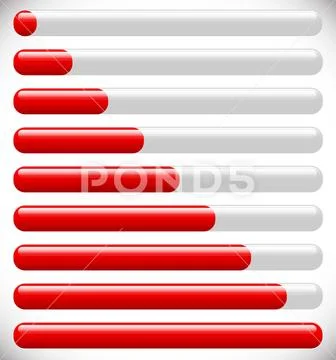 Horizontal progress, loading bars. Steps, phases, progression.: Graphic ...