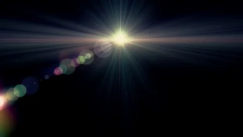 horizontal sun moving lights optical len... | Stock Video | Pond5