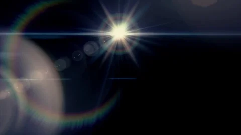 horizontal sun moving lights optical len... | Stock Video | Pond5