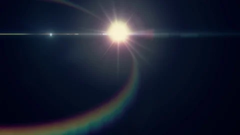 horizontal sun moving lights optical len... | Stock Video | Pond5