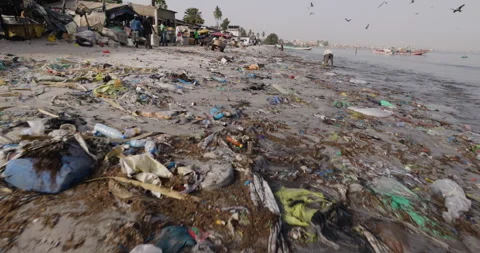 Horrendous Plastic pollution lines the e... | Stock Video | Pond5