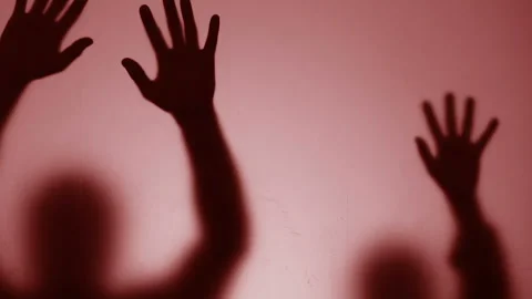 Horrifying human shadows, dying fire vic... | Stock Video | Pond5