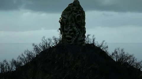 horror island in ocean. devilish screami... | Stock Video | Pond5