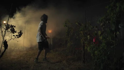 Horror Monk Chase The Monster For Hallow... | Stock Video | Pond5