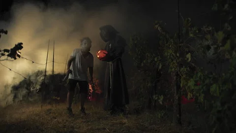 Horror Monster And Monk For Halloween In... | Stock Video | Pond5
