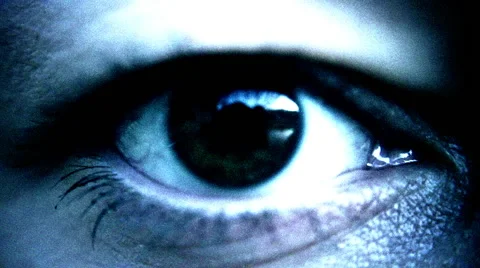 Horror scene of a human eye in close up ... | Stock Video | Pond5