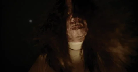 Horror scene of a mysterious Scary Asian... | Stock Video | Pond5
